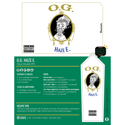 O.G. Haze E. Hazy Double IPA - Brewmaster Extract Beer Brewing Kit ...